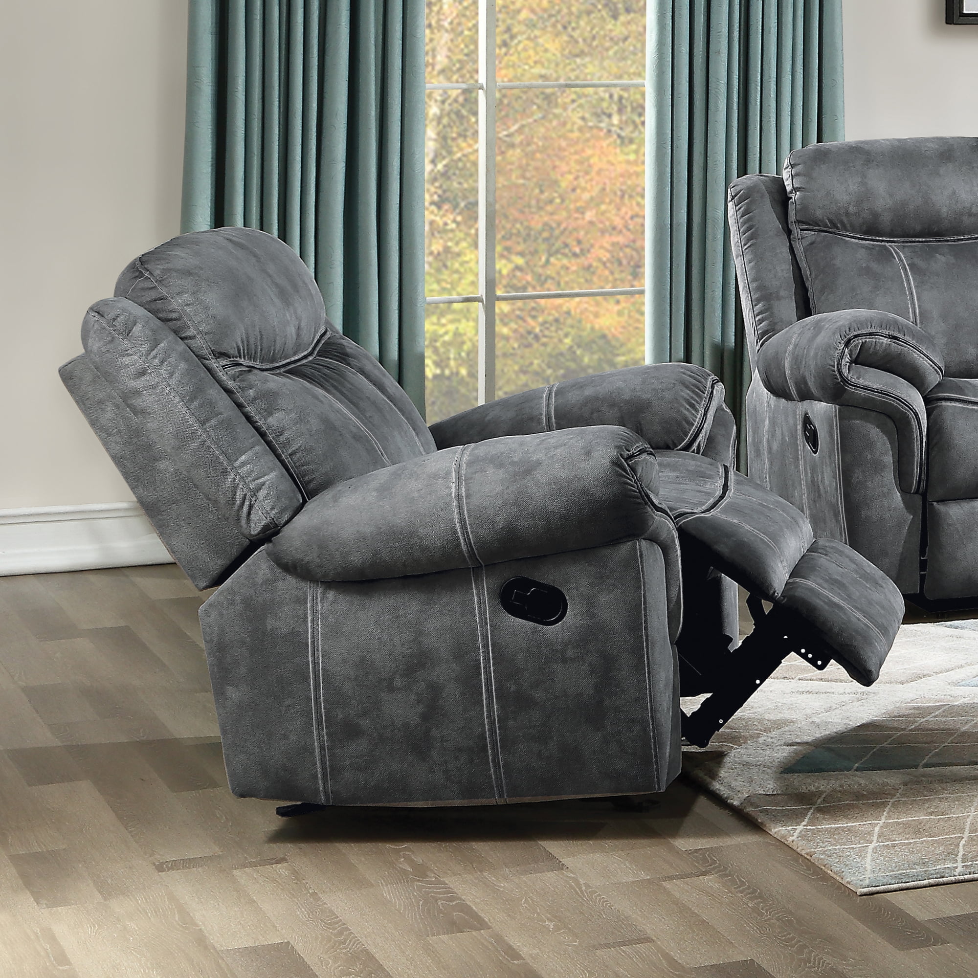 ACME Zubaida Glider Recliner, 2-Tone Gray Velvet 55027 - Walmart.com