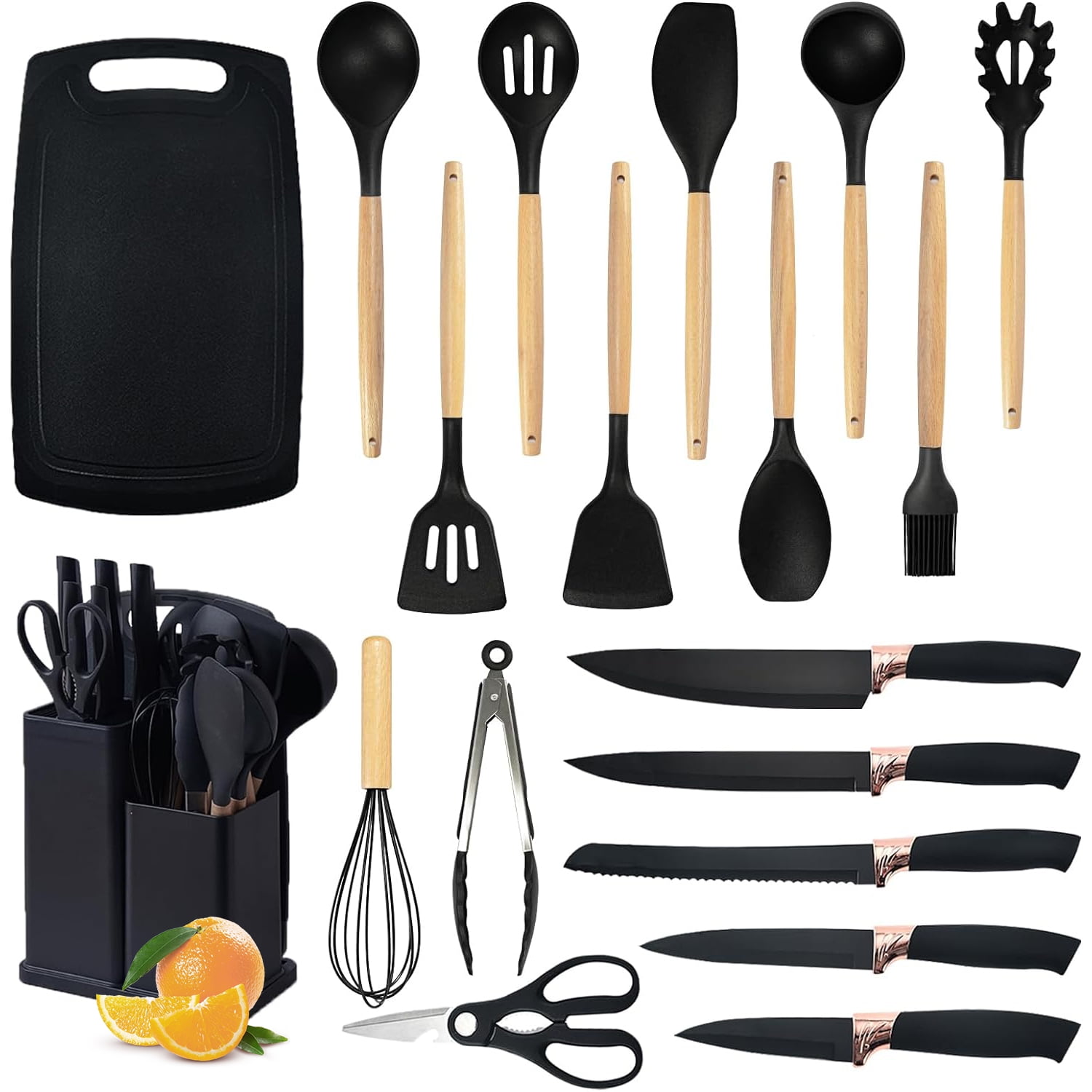ACMETOP 19 Pieces Kitchen Utensils Set-11 Silicone Cooking Utensils Set ...