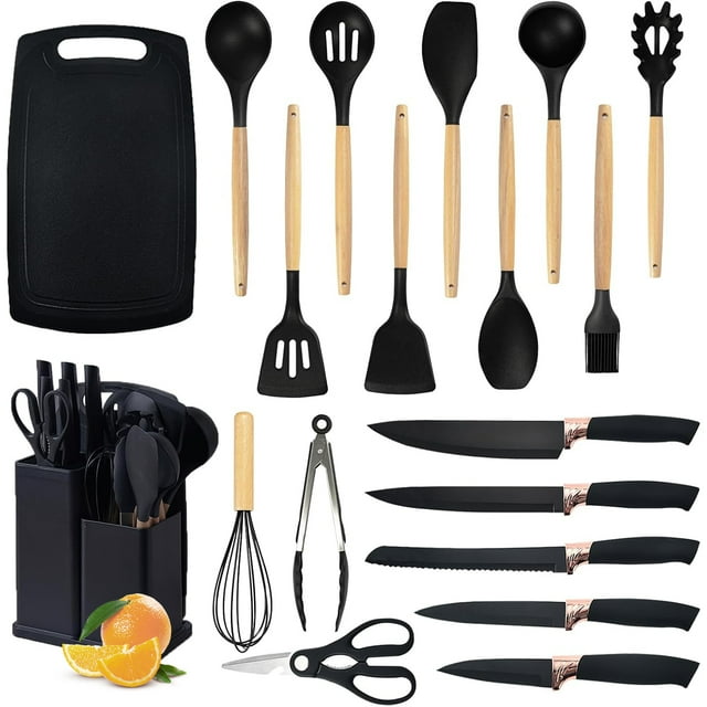 ACMETOP 19 Pieces Kitchen Utensils Set-11 Silicone Cooking Utensils Set ...