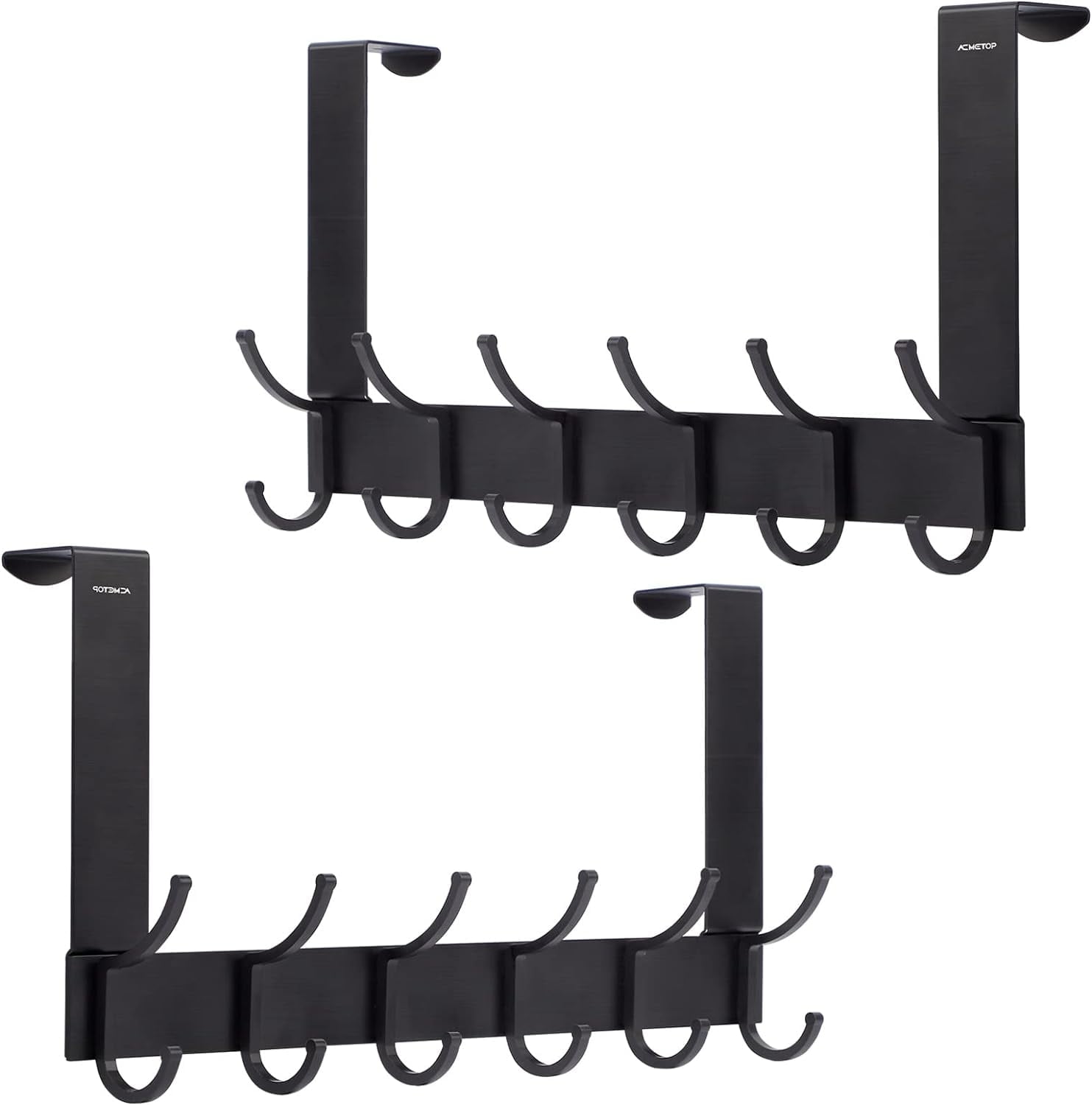 ACMETOP Double Large Metal Over The Door Hooks, 12 Coat Hook Heavy-Duty Door Hanger, Aluminum ...