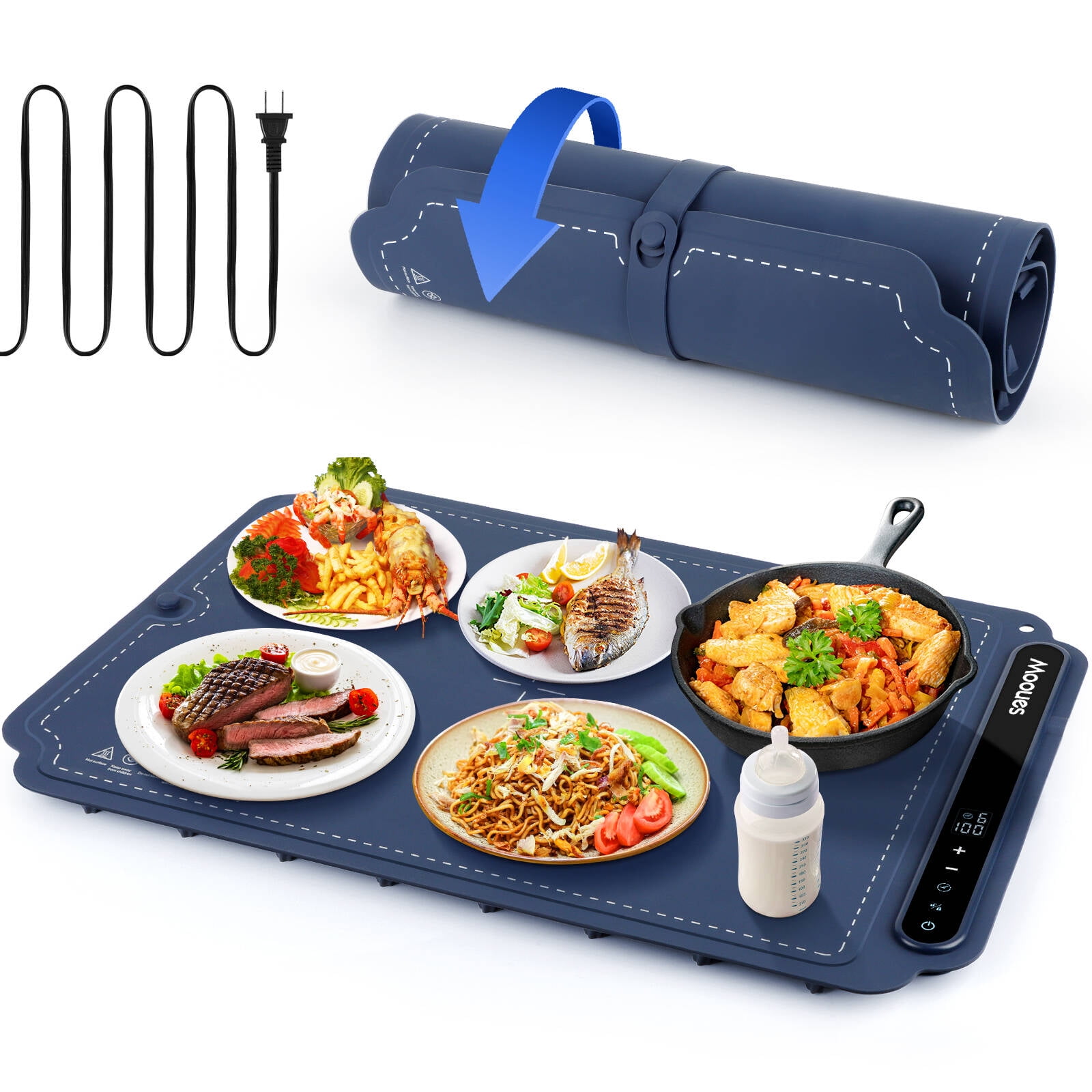 ACMETOP Food Warming Mat, Portable Silicone Electric Warming Tray ...