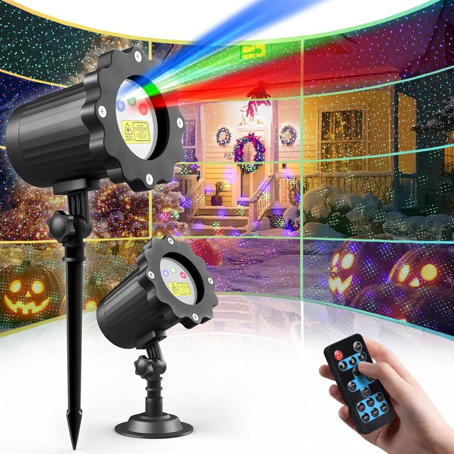 ACMETOP Laser Christmas Projector Lights Outdoor, 3 Color RGB Christmas ...