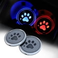 ACODABLEM 2 Pack LED Cup Holder Lights, Dog Paw Car Coaster with 7 ...
