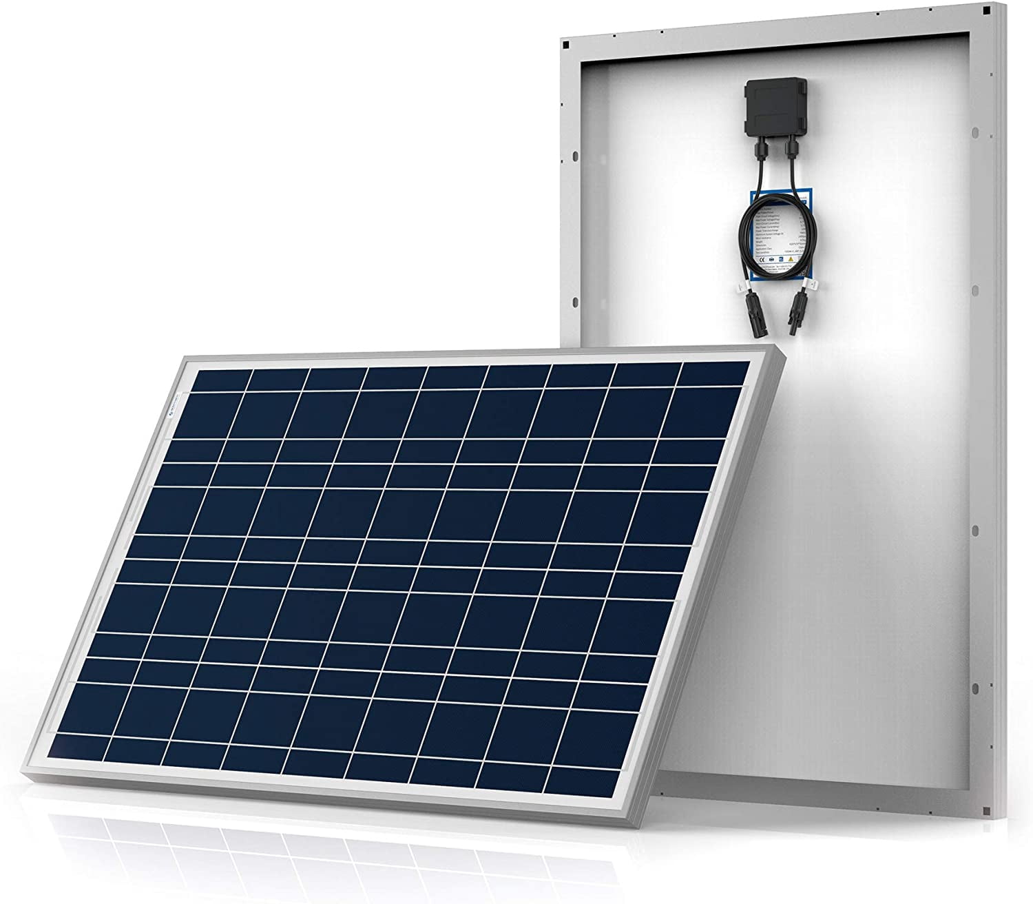 ACOPOWER 100w Polycrystalline Solar Panel with PV Connectors for 12 ...