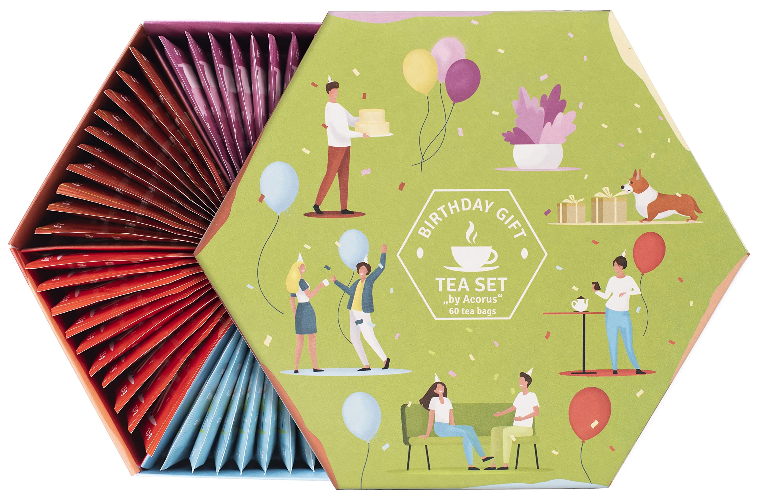 ACORUS | Birthday Gift DEF29 Tea Set | Natural Tea Box Gift Set of 6 ...