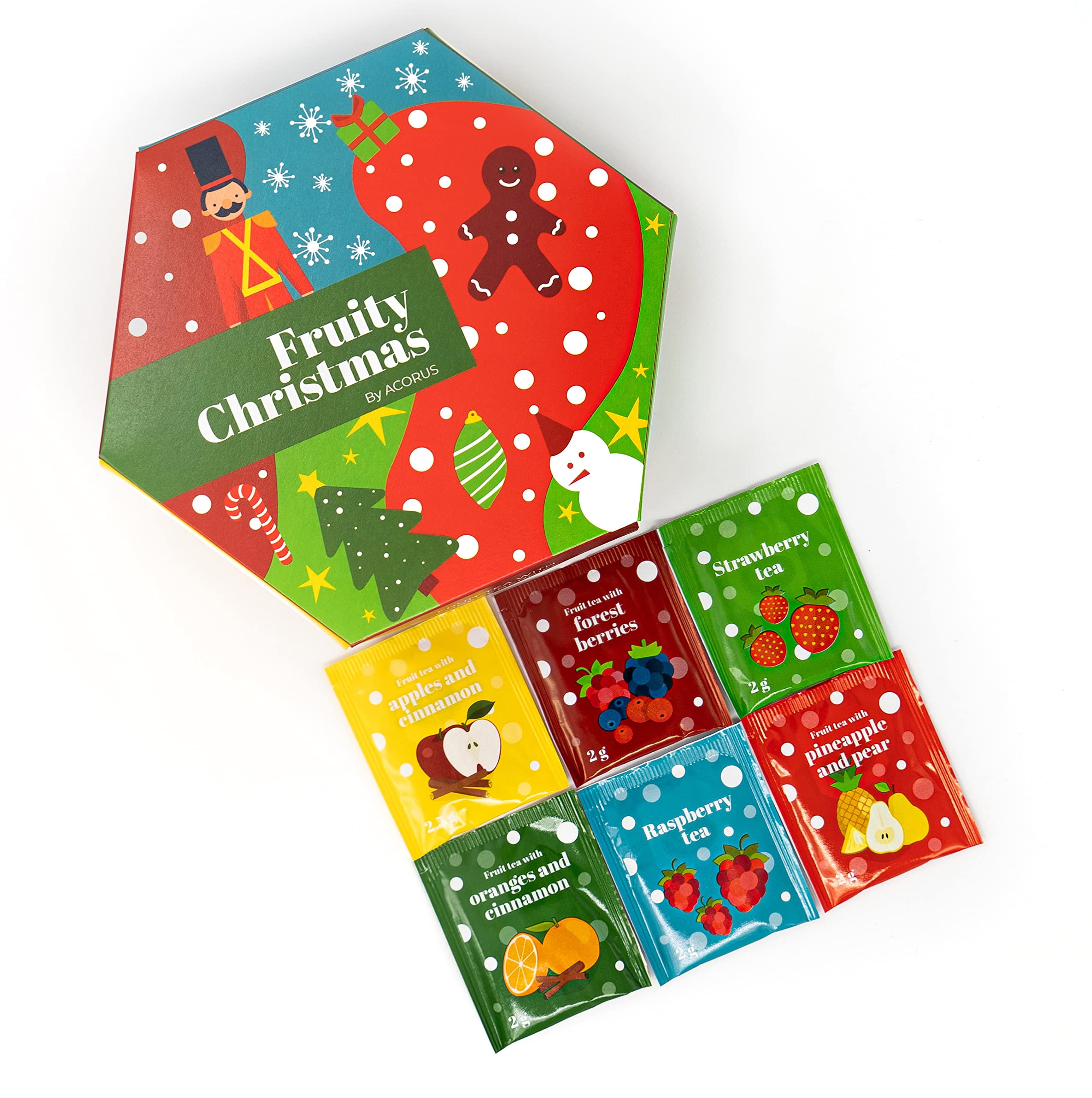 ACORUS Fruity Christmas Tea DEF29 Set, Fruit Tea Gift Set, 60 Assorted ...