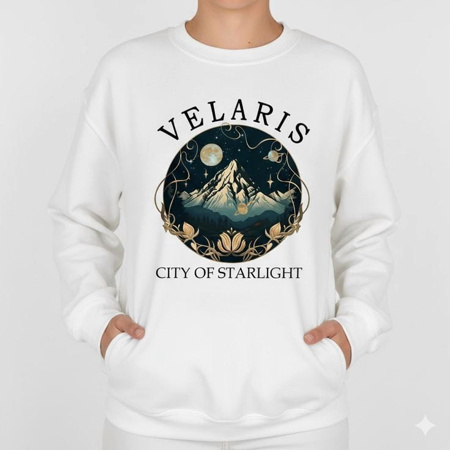 ACOTAR Velaris Sarah J Maas Sweatshirt Sleeve print, Feyre Archeron ...