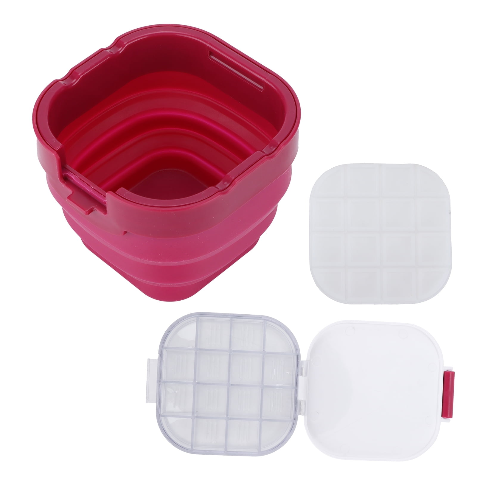 ACOUTO Foldable Bucket Red 3 In 1 Portable Collapsible Brush Washer For ...