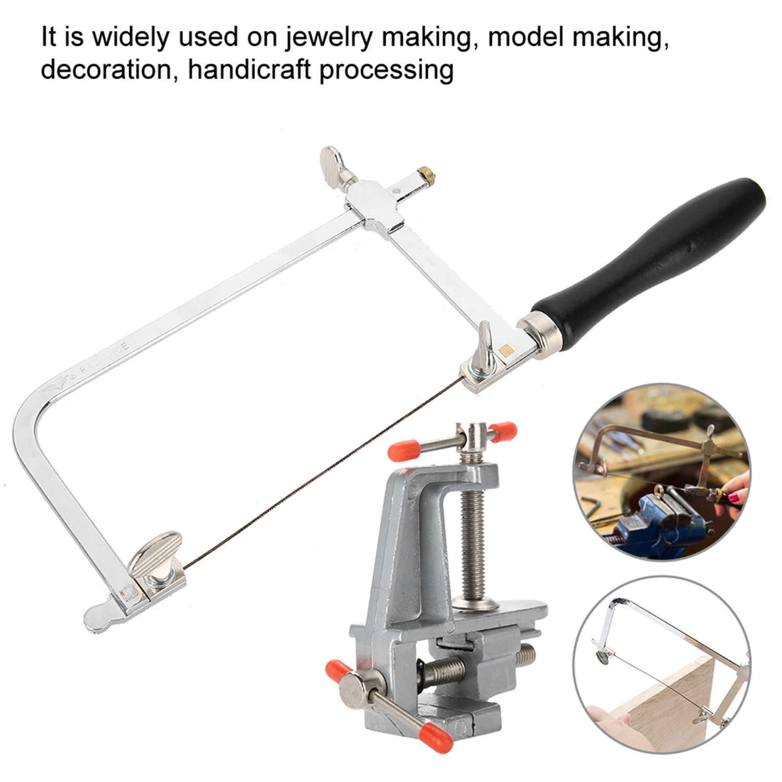 ACOUTO Jewelers Sawbow Saw Frame 12 Blades & Mini Bench Vise with Clamp ...
