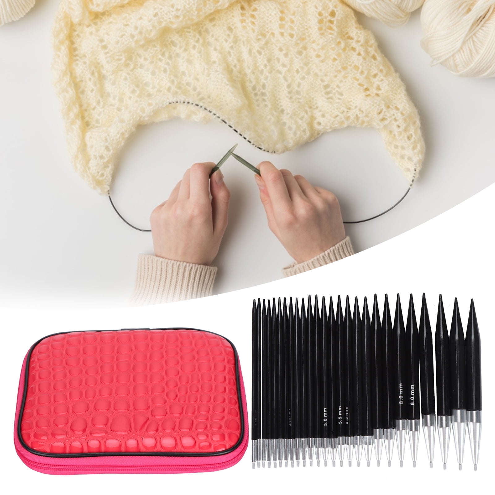 ACOUTO Sweater Needles, Knitting Needles Set Interchangeable Portable ...
