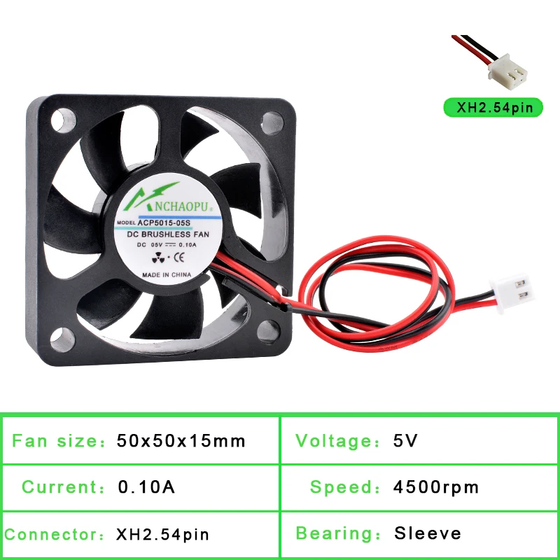 ACP5015 5cm 50mm fan 50x50x15mm DC5V 12V 24V 2pin Cooling fan for chassis power supply charger ...