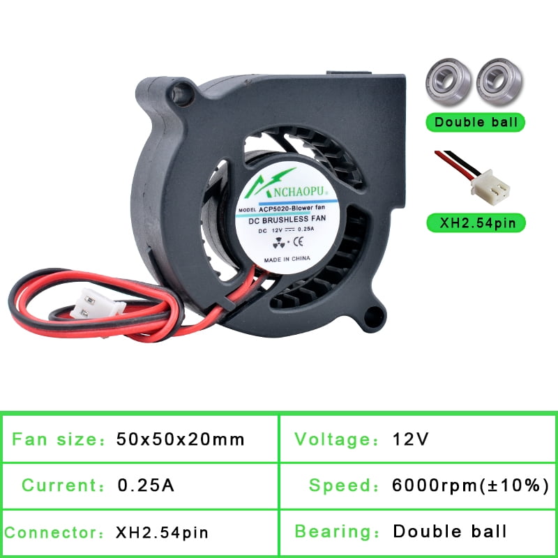 ACP5020-Blower fan 5cm 50mm fan 50x50x20mm DC5V 12V 24V cooling fan ...