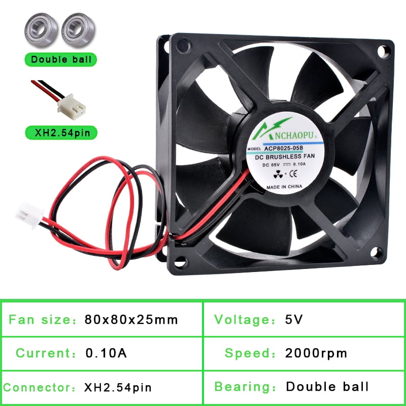 ACP8025 8cm 80mm fan 80x80x25mm DC5V 12V 24V 2pin Cooling fan suitable ...