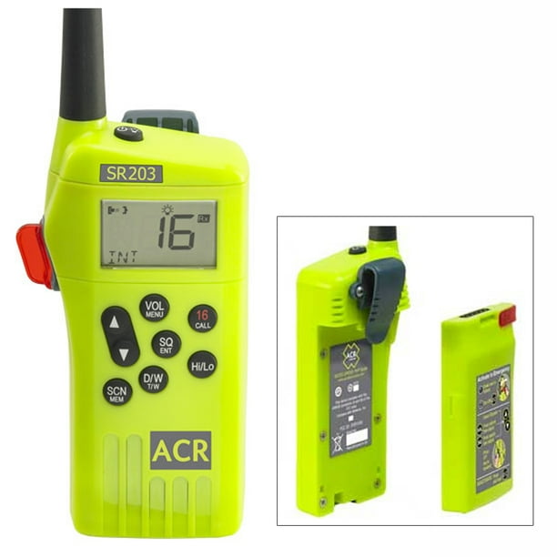ACR Electronics GMDSS Survival Radio Multi Channel GMDSS Waterproof Hand Held VHF SR203 ...