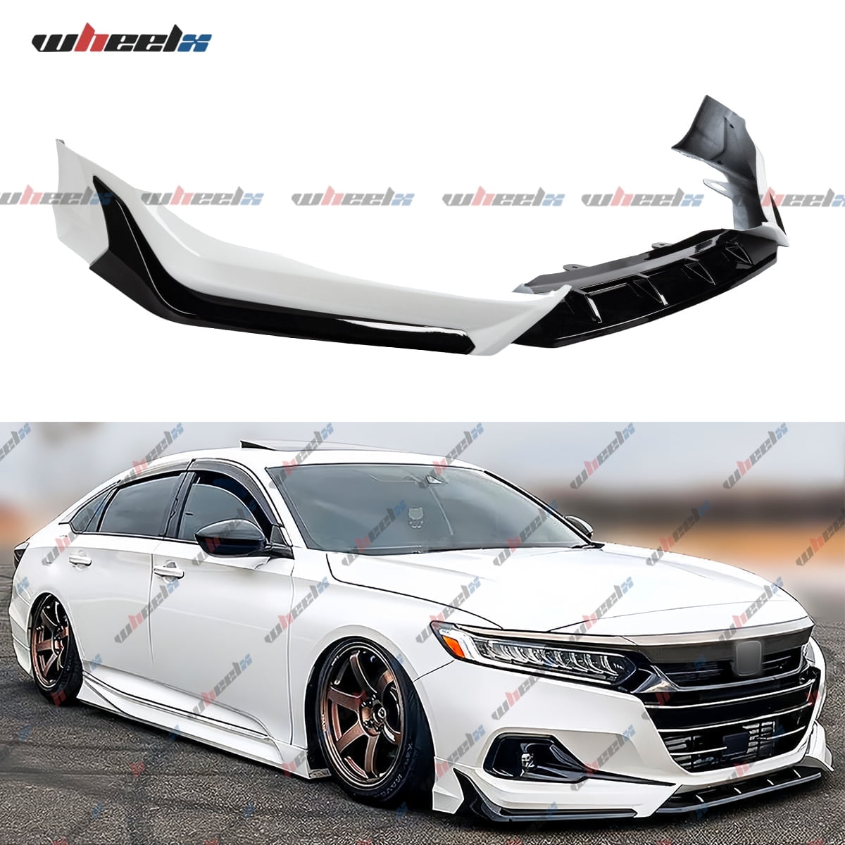 ACR Style JDM Painted Gloss Black White Pearl Front Bumper Lip Splitter ...