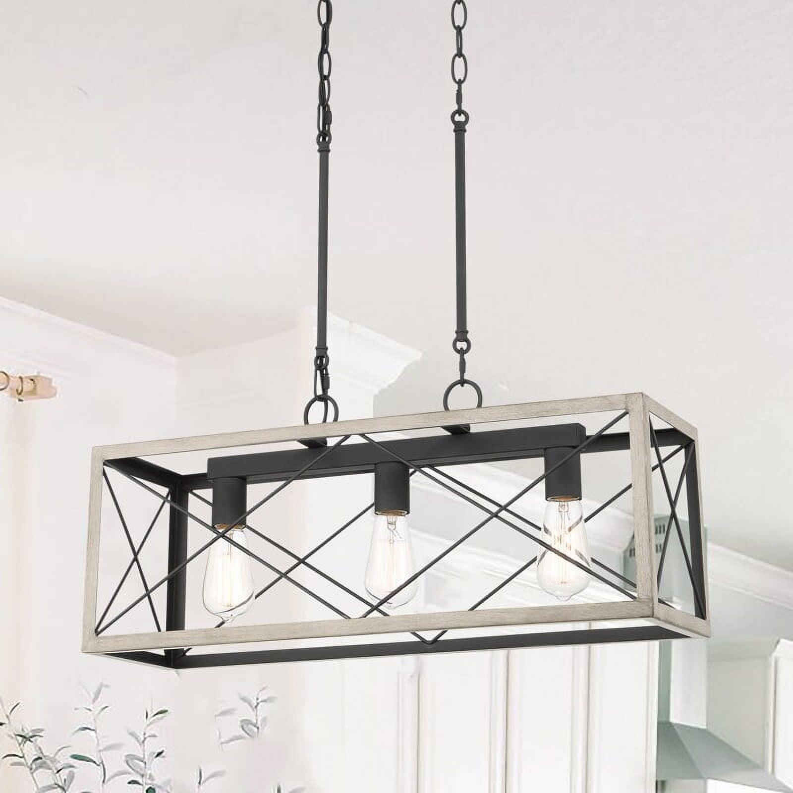 ACROMA 3 - Light Linear Modern Farmhouse Rectangle Chandelier - N/A ...