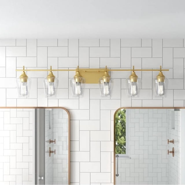 ACROMA Amboise 6- Light Modern Bathroom Vanity Light with Clear Glass ...