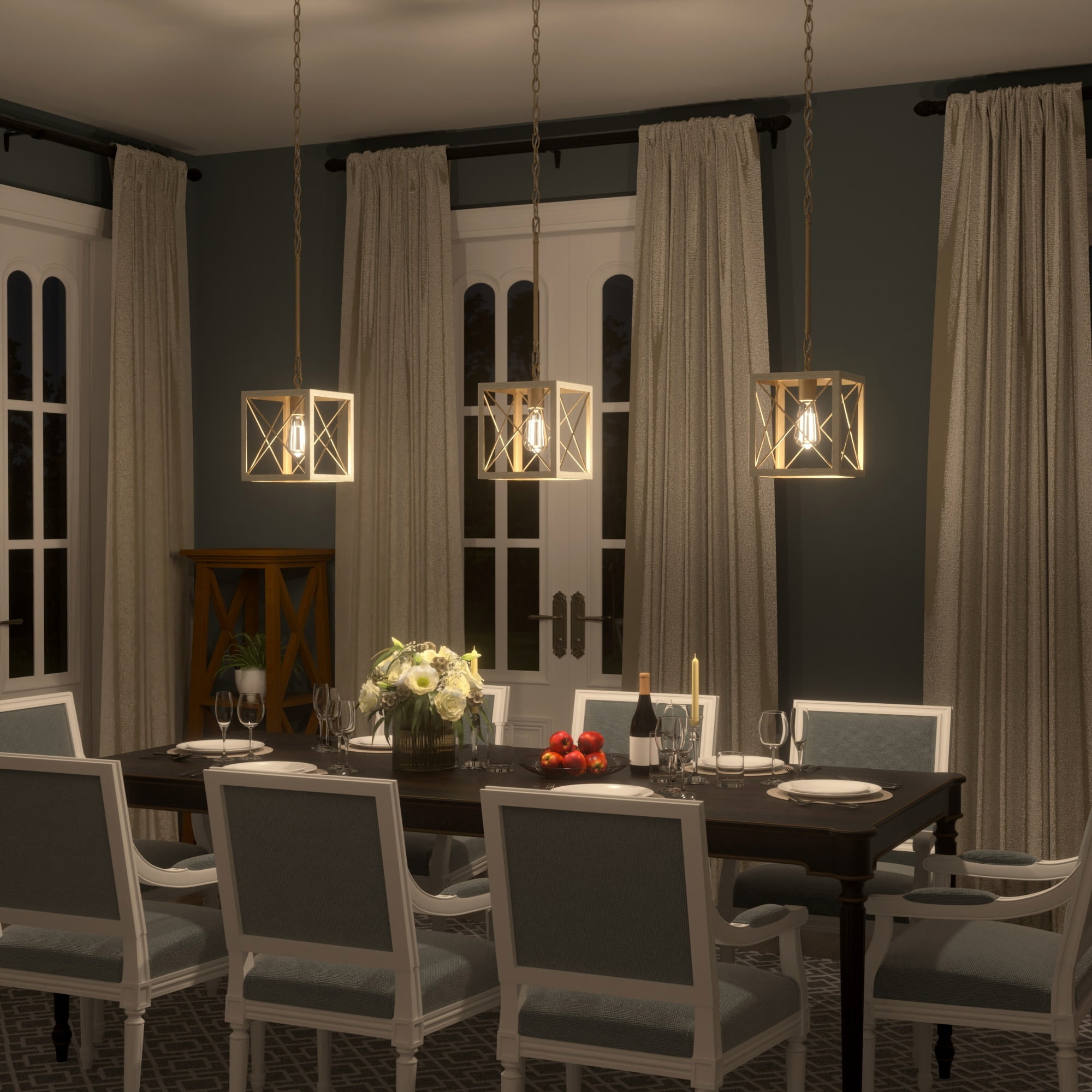 ACROMA Kiro 1-light Modern Farmhouse Rectangle Pendant Light with UL ...