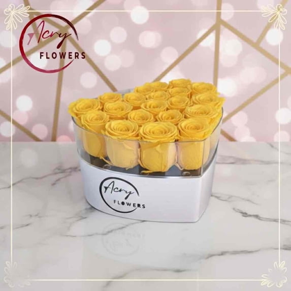 ACRYFLOWERS Heart box FRESH FLOWERS Anniversary Mother Day Valentine ...