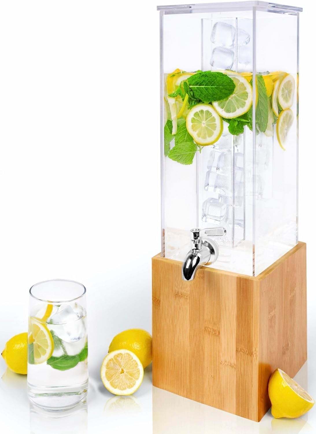ACRYLIC Drink Dispenser- 1.25 GALLON Beverage Dispenser with Stand and ...