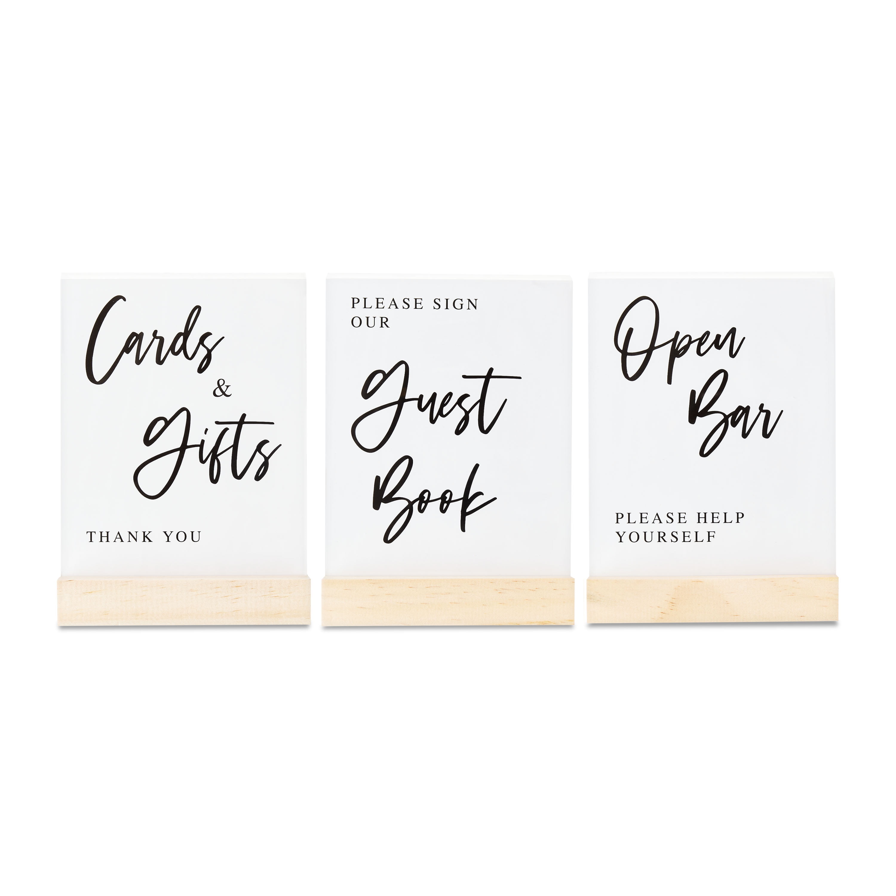 Way To Celebrate Acrylic Tabletop Sign Holders 3 Pieces with Wooden ...