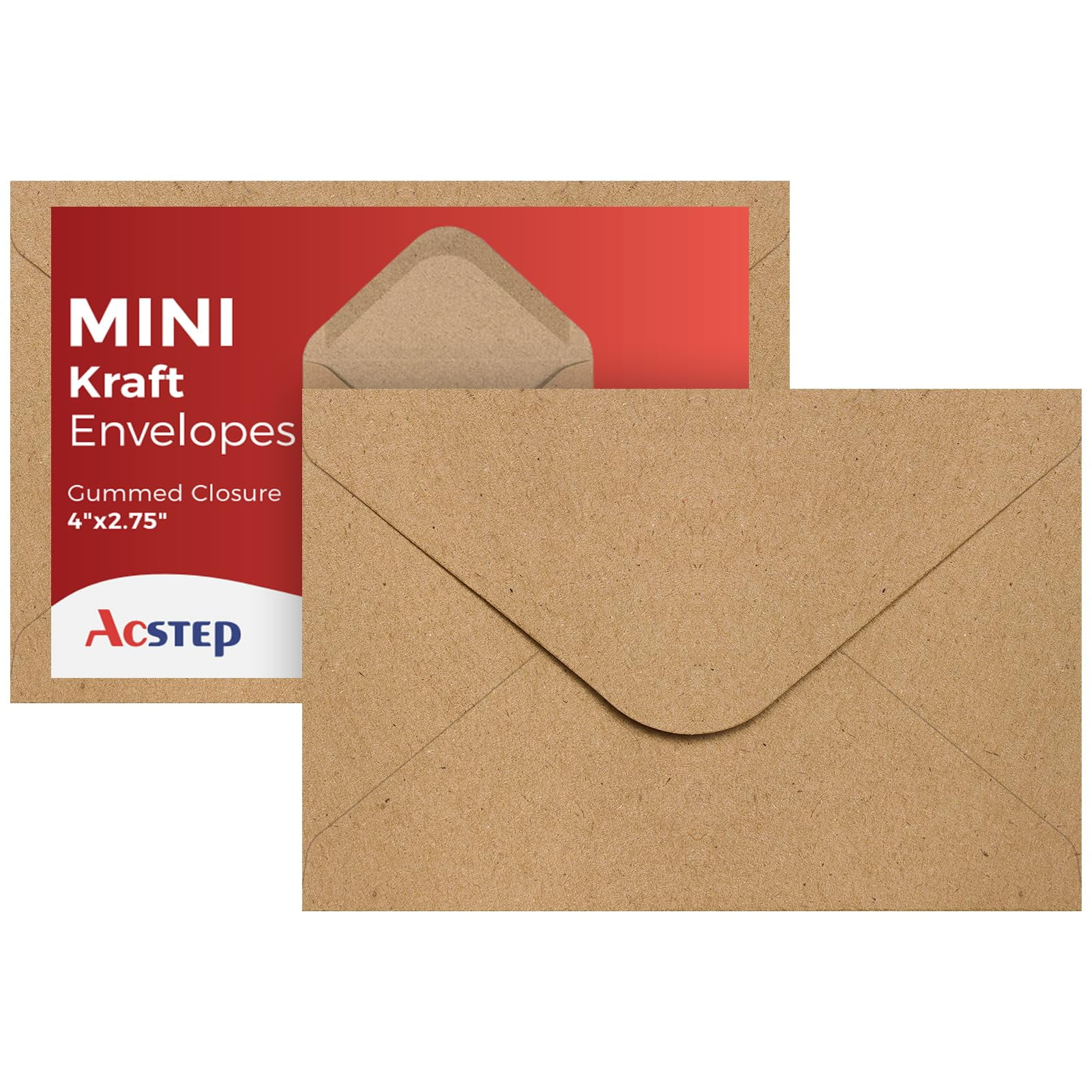 ACSTEP 100PACK Brown Kraft Gift Card Envelopes Credit Card Size Mini ...
