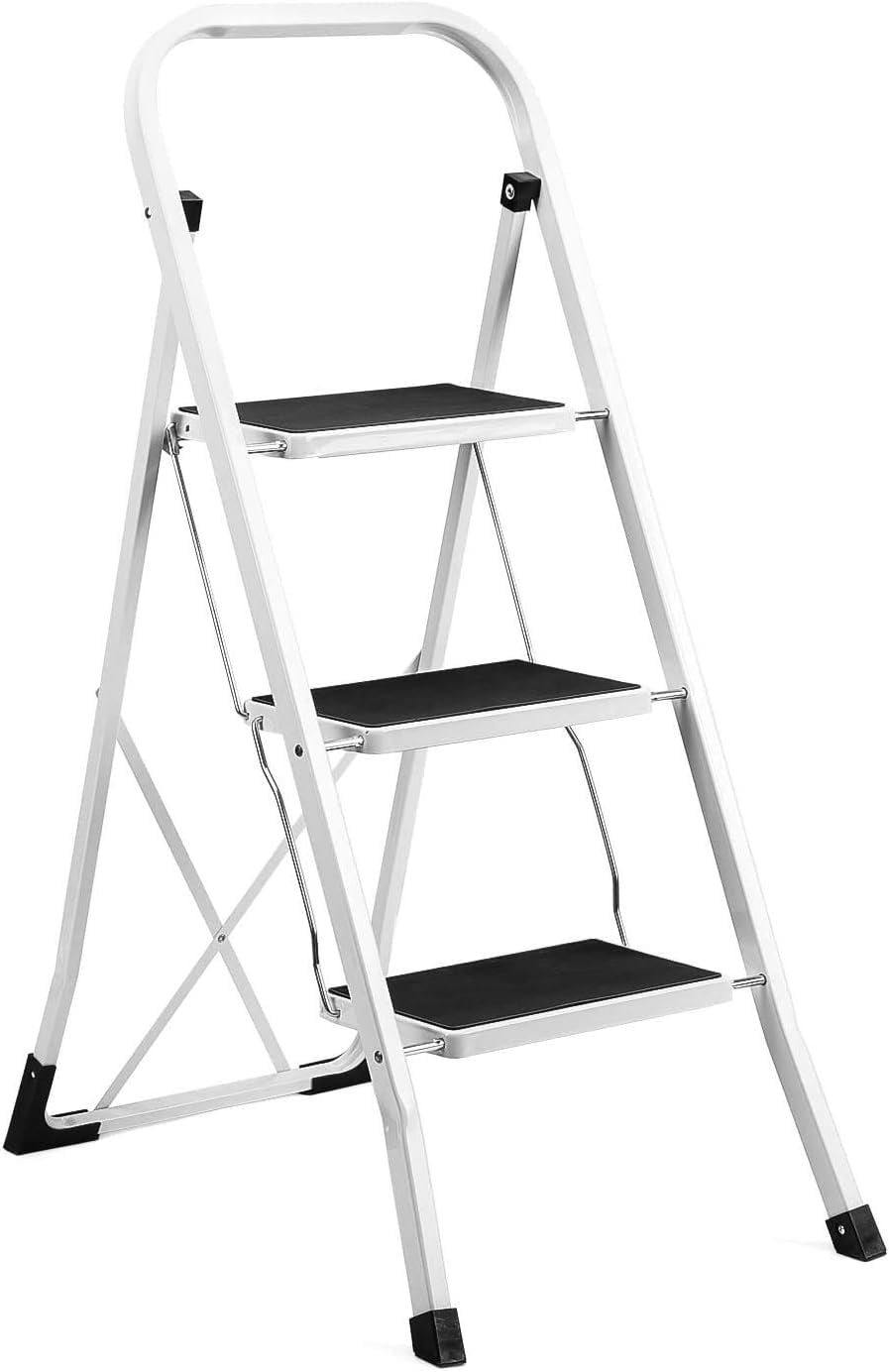 ACSTEP 3 Step Ladder Folding Step Stool for Adults with Handrails ...