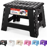 COZYMOOD Folding Step Stool 13'' Non-Slip Folding Stools for Adults ...