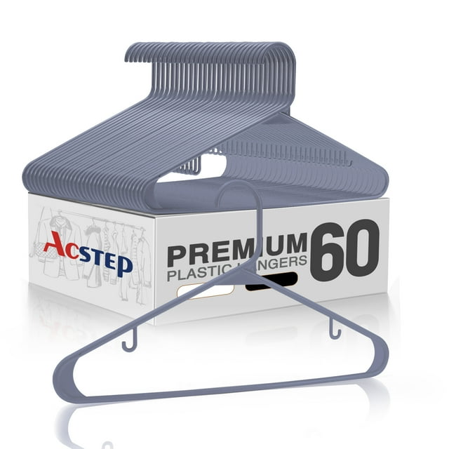 ACSTEP Plastic Hangers with Hooks, Plastic Clothes Hangers for Space ...