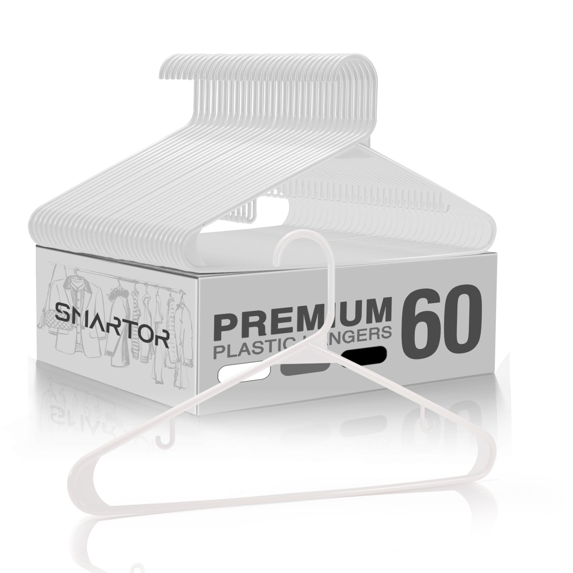 ACSTEP Slim & Durable Plastic Hangers, Adult Clothes Hangers, Space ...