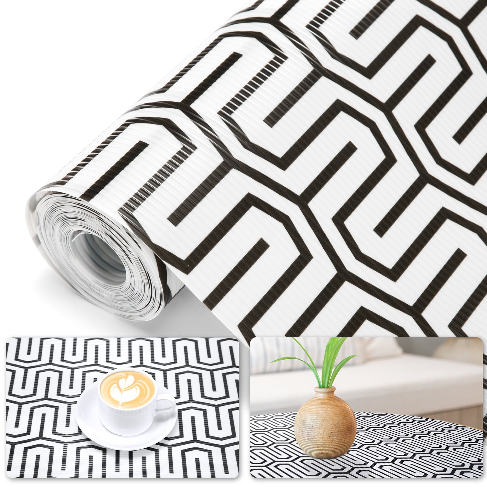 ACSTEP 17.5in x 30ft Kitchen Shelf Liners, Slip-Resistant & Waterproof ...