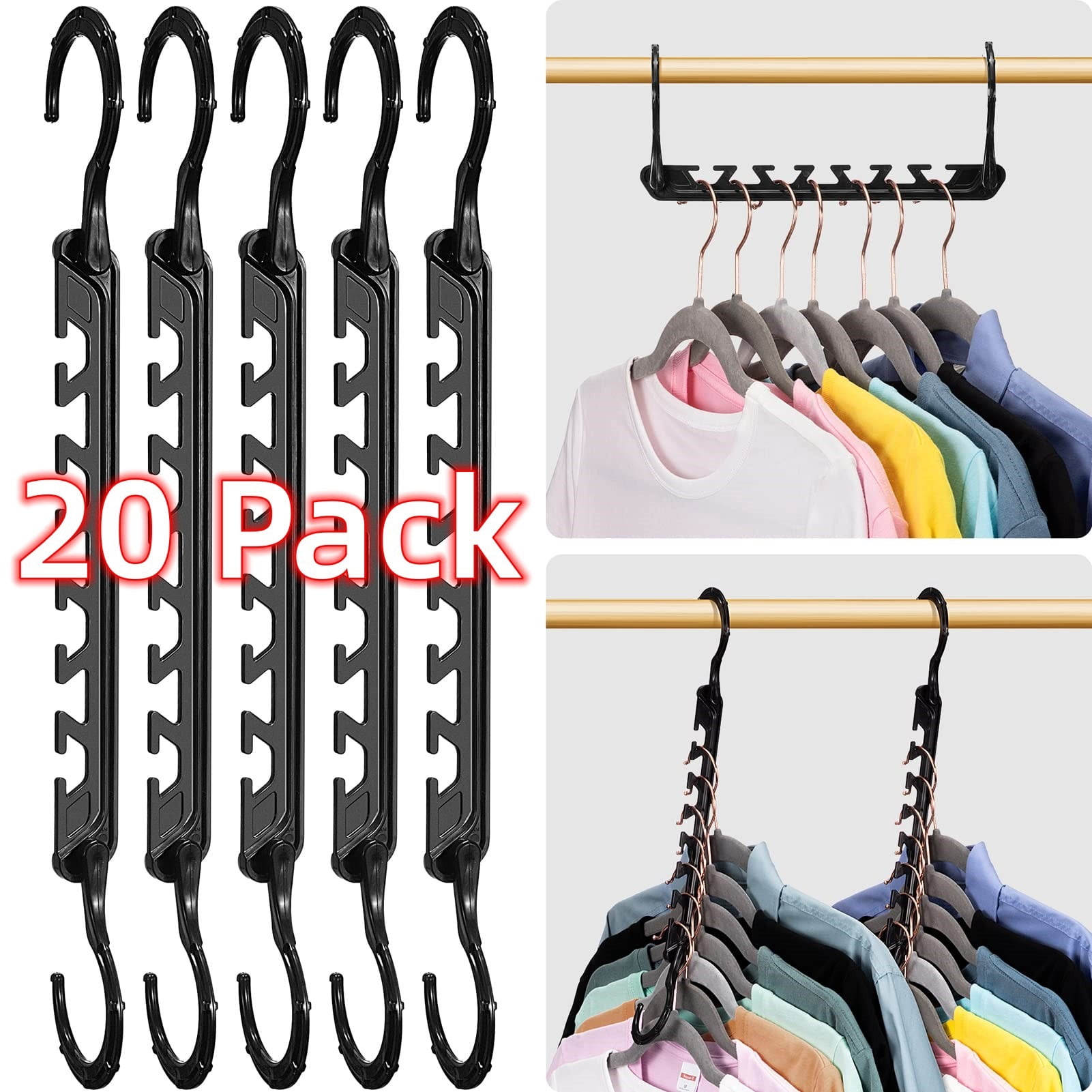 ACSTEP Plastic Clothes Saver, Multipurpose Closet Storage Hangers ...
