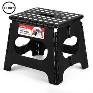 B&R Plastics Black E-Z Foldz Portable Collapsible Small Step Stool for ...