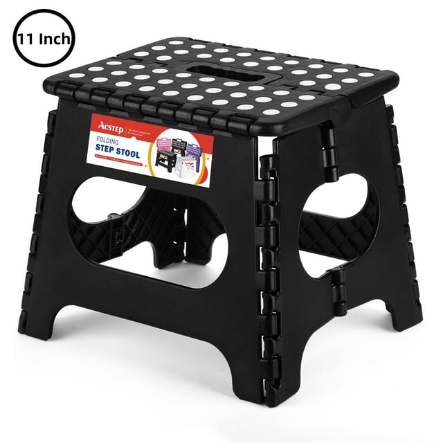 ACSTEP 11 Inch Tall Kids Folding Step Stool, Non-Slip Plastic Stool ...