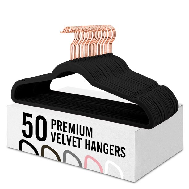 ACSTEP Velvet Hangers 50 Pack, Non Slip Felt Hangers Slim Flocked ...