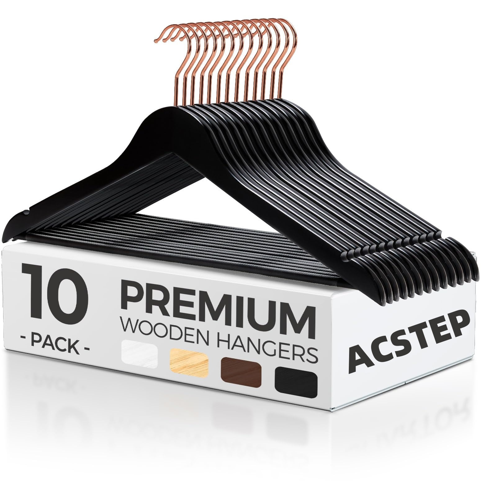 ACSTEP Wooden Hangers, Sturdy Hangers 10 Pack, Heavy Duty Coat and Suit ...