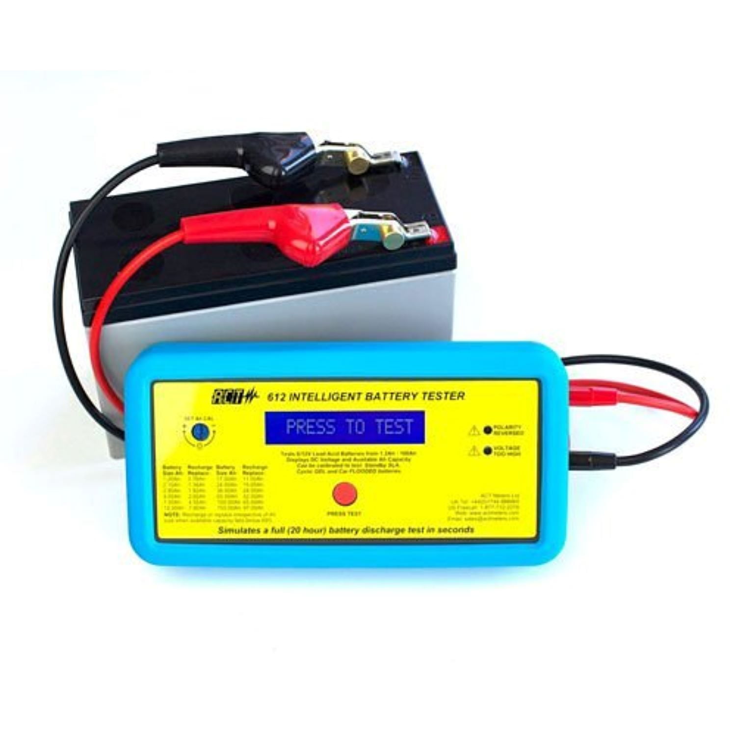 ACT 612 Intelligent Battery Tester for SLA, GEL, FLOODED Batteries - 6V ...