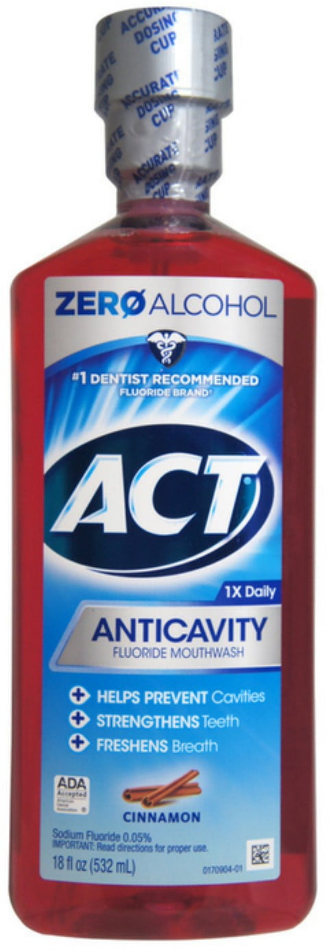 ACT Anticavity Fluoride Rinse Cinnamon 18 oz (Pack of 6) - Walmart.com