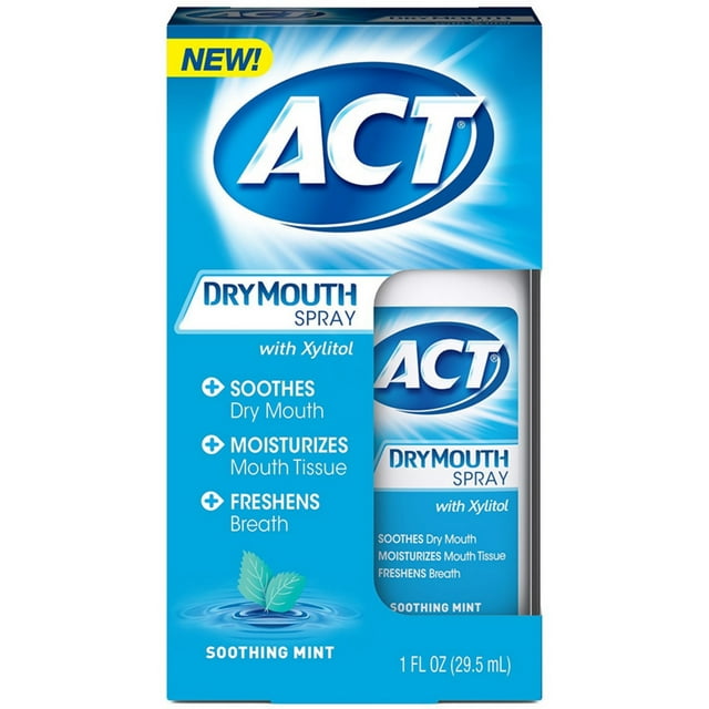ACT Dry Mouth 1 Fl. Oz. Soothing Mint Spray with Xylitol - Walmart.com