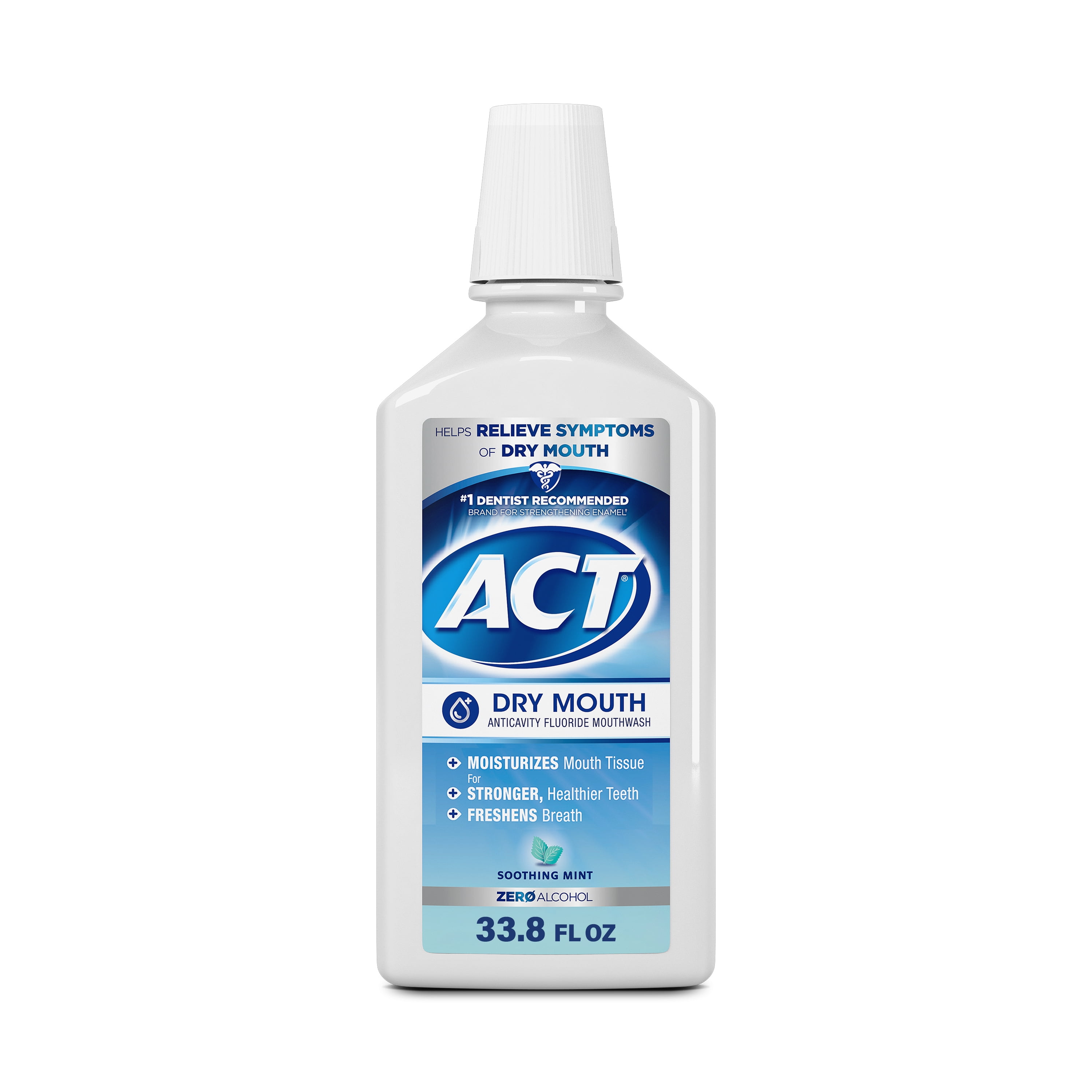 ACT Dry Mouth Anticavity Fluoride Mouthwash with Xylitol, Alcohol Free ...