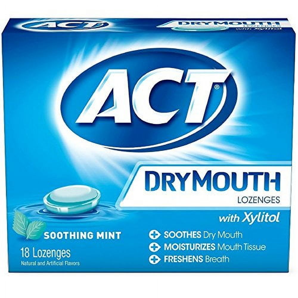 ACT Dry Mouth Soothing Mint Lozenges 18 ea ( Pack of 4) - Walmart.com