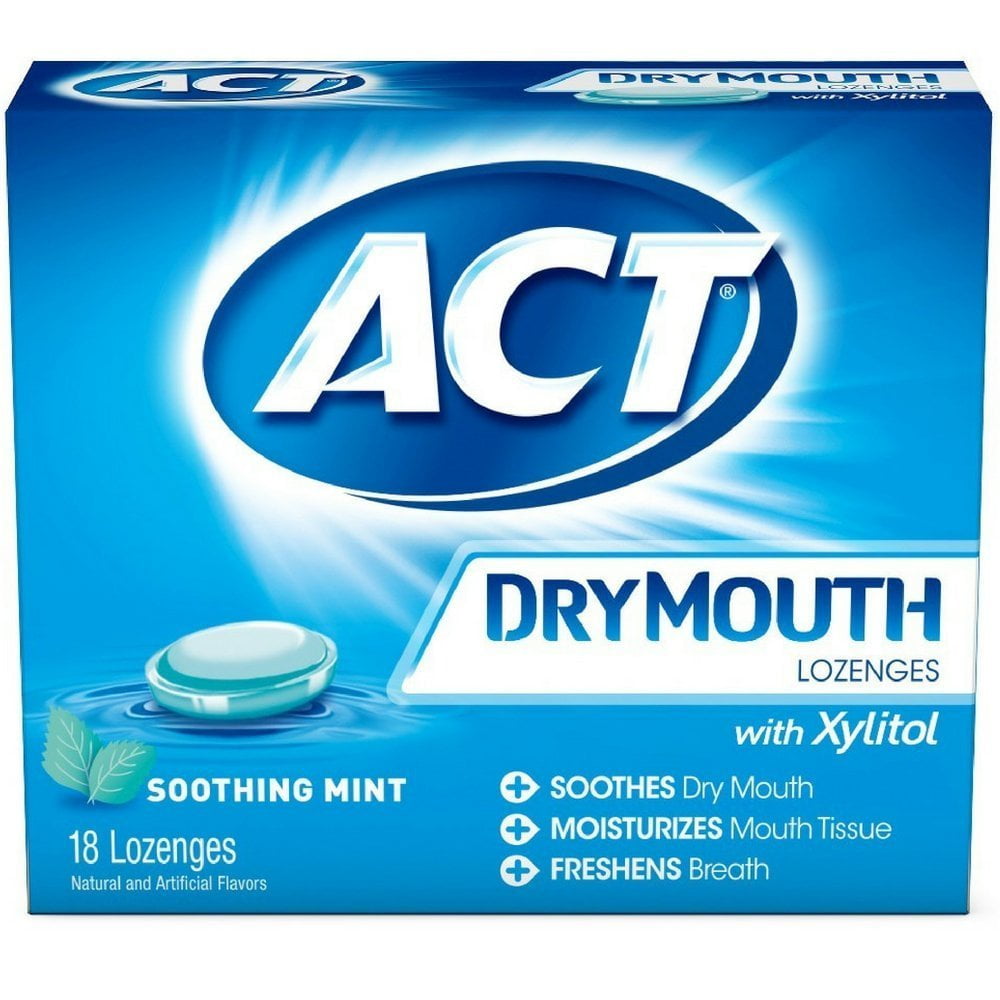 ACT Dry Mouth Soothing Mint Lozenges 18 ea Pack of 4 - Walmart.com