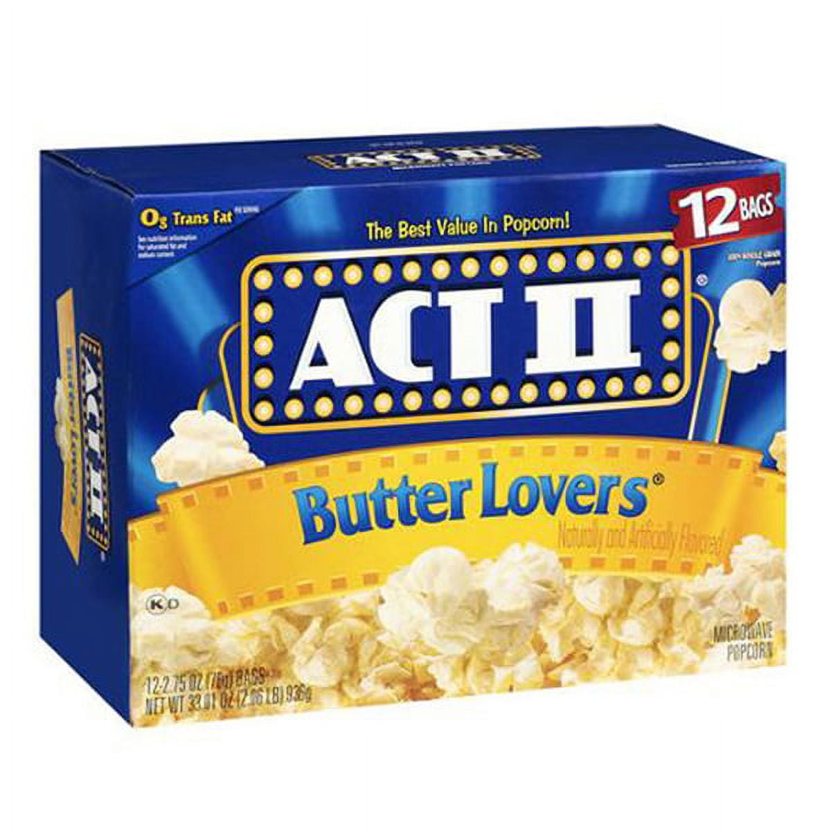 ACT II Butter Microwave Popcorn 3 oz Bags - Pack of 36 - Walmart.com