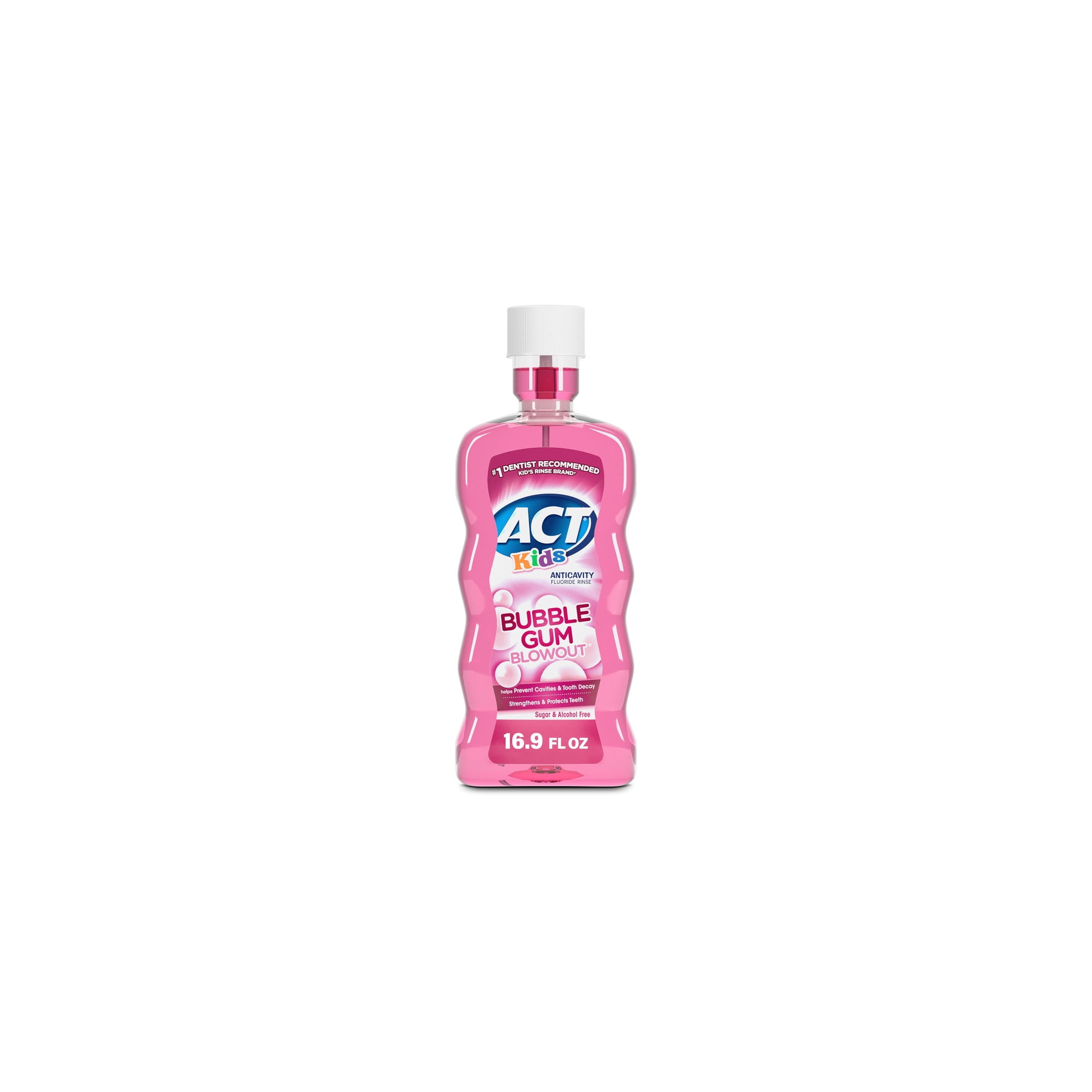 ACT Kids Anticavity Fluoride Mouthwash, Bubble Gum Blowout, 16.9 fl oz ...