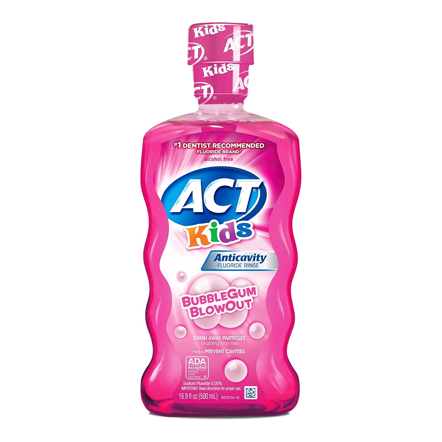 ACT Kids Anticavity Fluoride Rinse, Bubble Gum Blow Out 16.9 oz ...