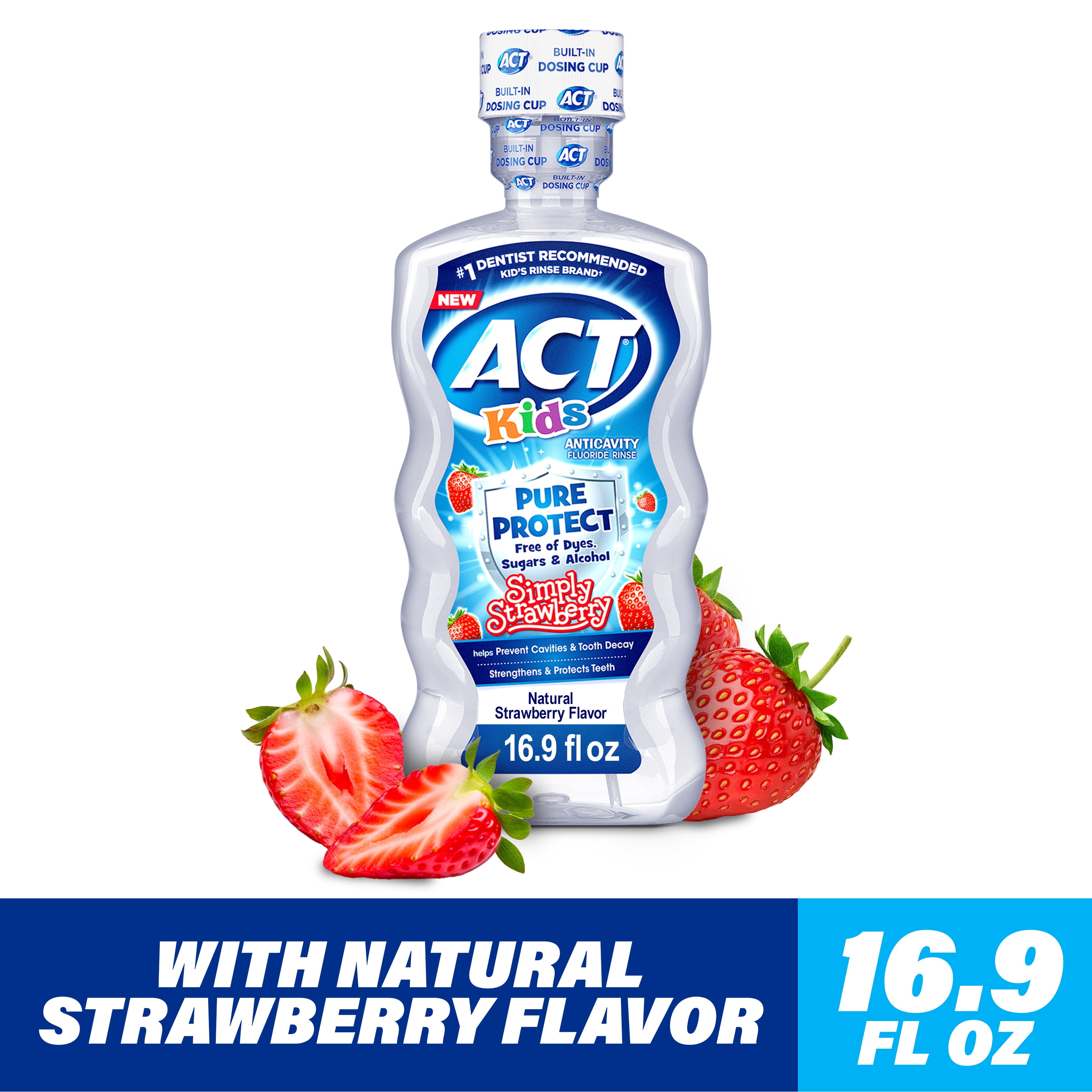 ACT Kids Pure Protect Strawberry Anticavity Fluoride Mouthwash and ...