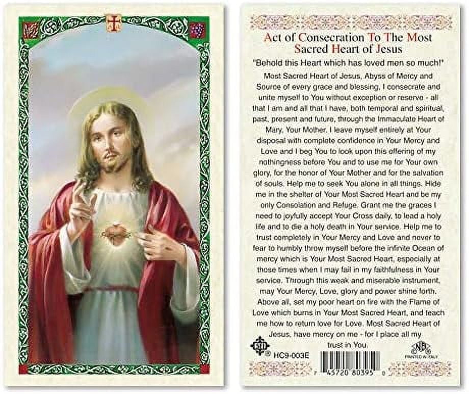 ACT OF CONSECRATION TO SACRED HEART OF JESUS ENGLISH HOLY CARD ...