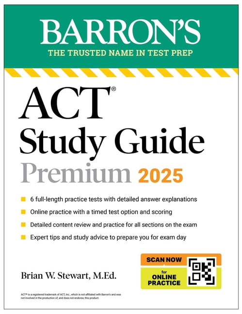 Barron's ACT Prep ACT Study Guide Premium, 2025: 6 Practice Tests ...