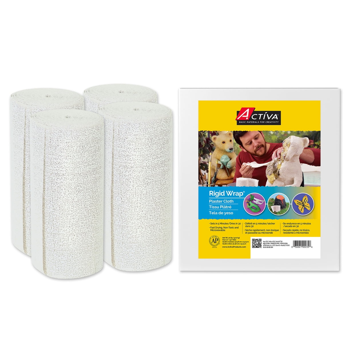ACTÍVA Rigid Wrap Plaster Cloth Bulk Pack, 20 lbs. 4 x 5 lb boxes ...