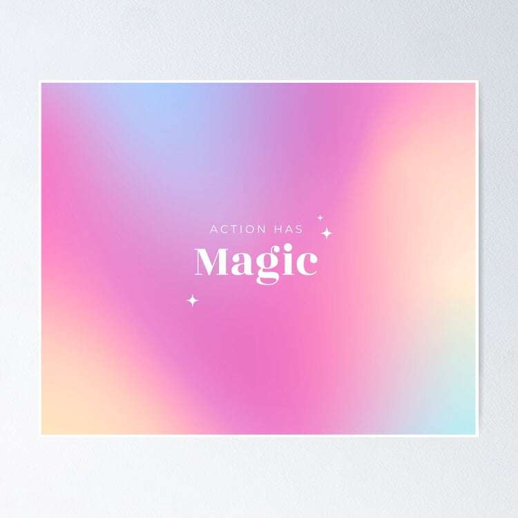 ACTION HAS MAGIC - Rainbow colors UNFRAMED Poster, 18x24 - Walmart.com